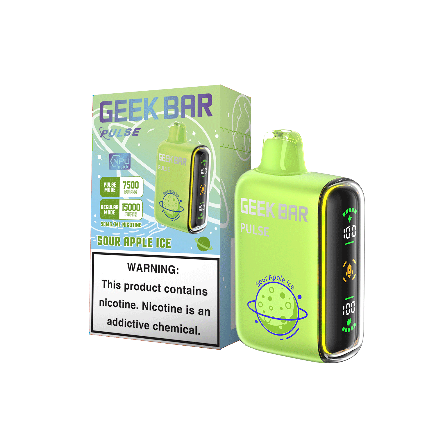 Geek Bar Pulse 15000 – Sour Apple Ice - Tjoef Tjaff